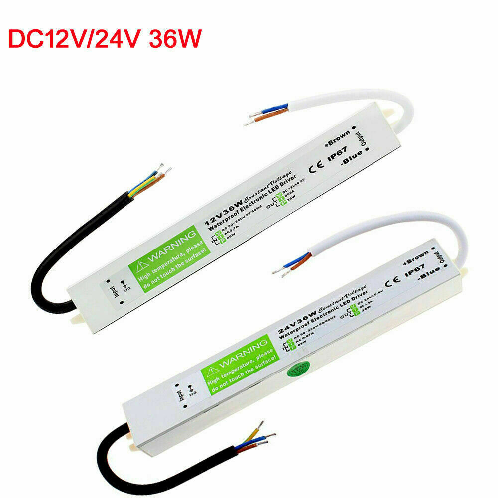 Power Supply IP67 Waterproof Adapter DC 12V/24V LED Driver Lighting ...
