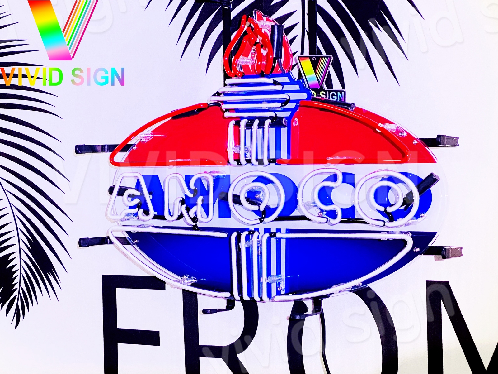 Amoco Oil Gas Gasoline 20"x15" Lamp Neon Light Sign With HD Vivid ...