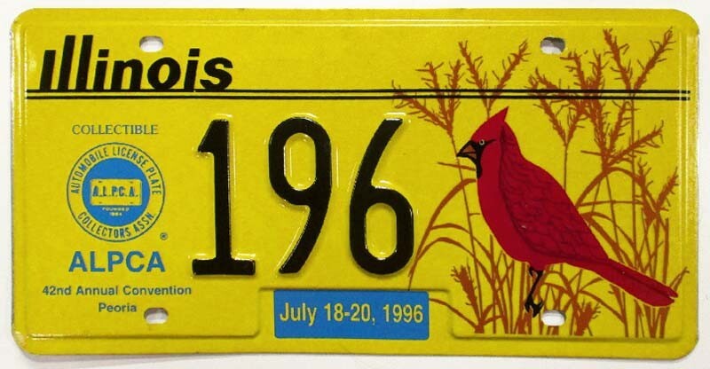 ALPCA 1996 National Convention Peoria IL Booster License Plate Cardinal ...