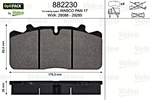 VALEO Brake Pad Set Fits DAF Lf IVECO MAN L M RENAULT TRUCKS Midlum ...