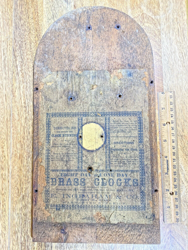 Old Ingraham Clock Back Board 15 1/16 X 7 3/4 Inches (LL5202) | eBay