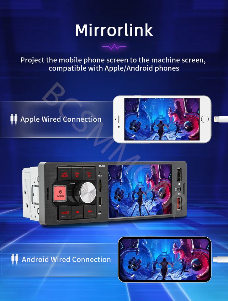 4.1in Touch Screen FM Bluetooth Radio Audio Stereo Video Car Mp5 Player ...