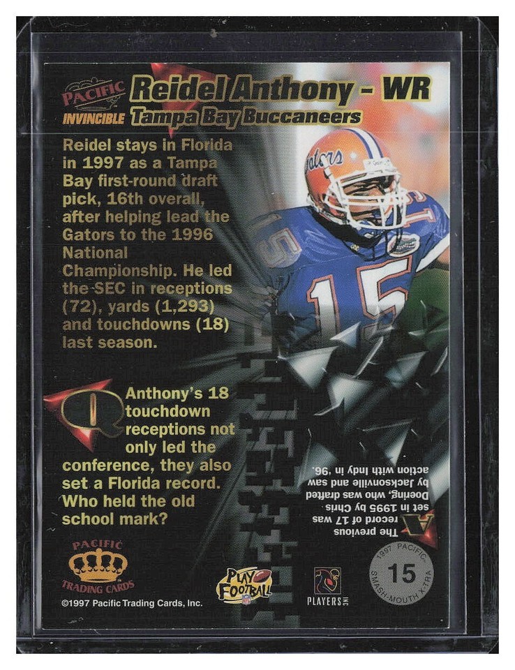 1997 Pacific Invincible Smash Mouth #15 Reidel Anthony | eBay