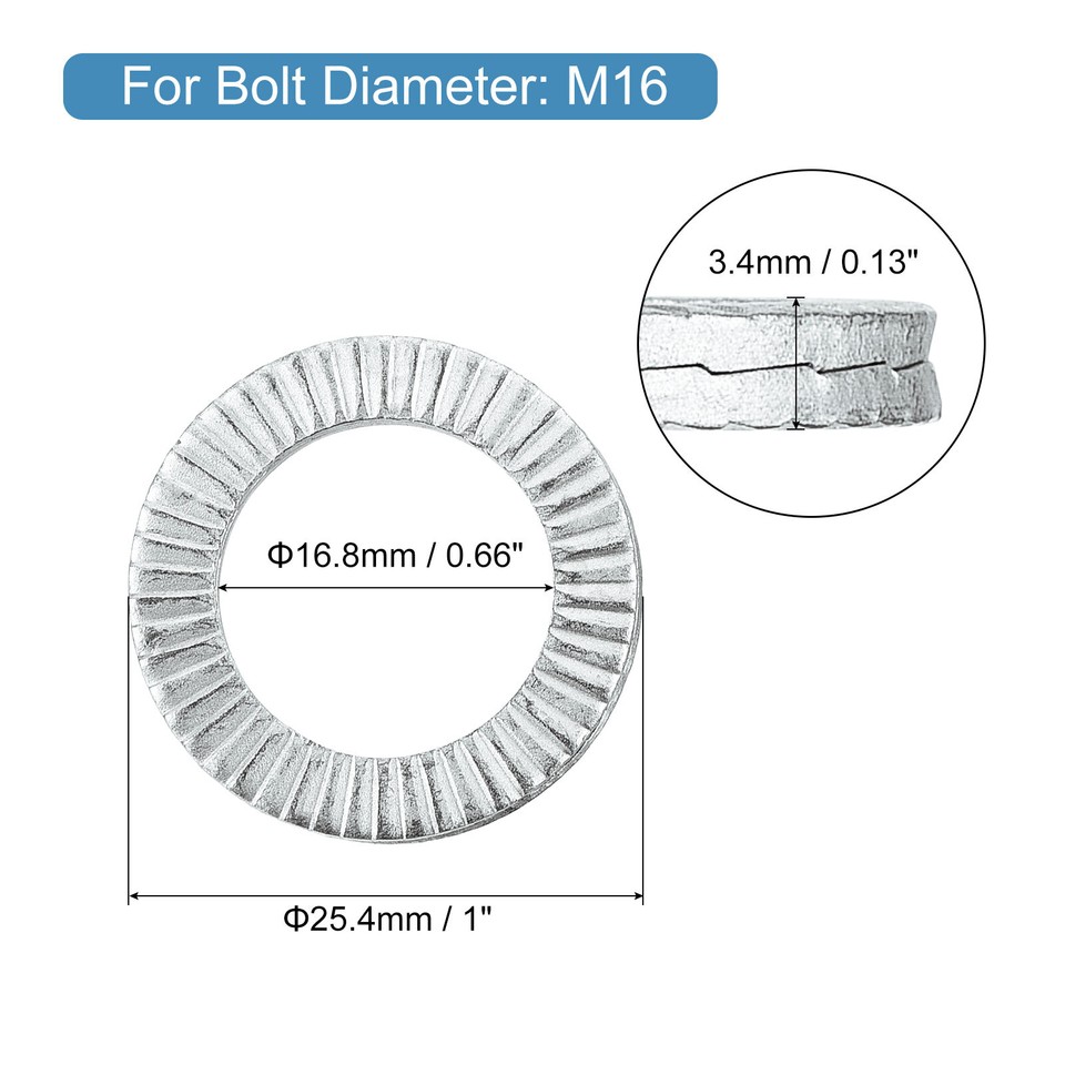 Wedge Locking Washers for M16 Bolts, 8pcs Manganese Steel Washers | eBay