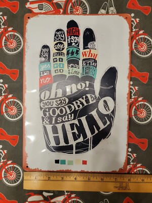 The Beatles Hello Goodbye Metal Tin Sign Paul McCartney John Lennon ...