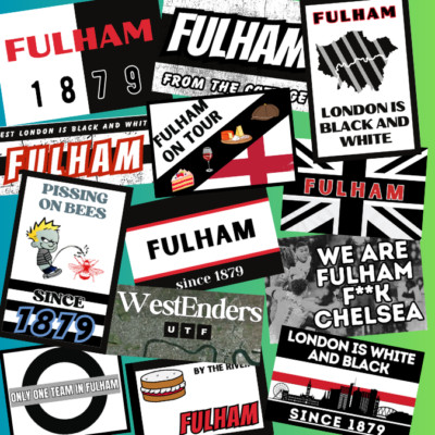 50 x FULHAM stickers, weatherproof inspired by football, West London ...