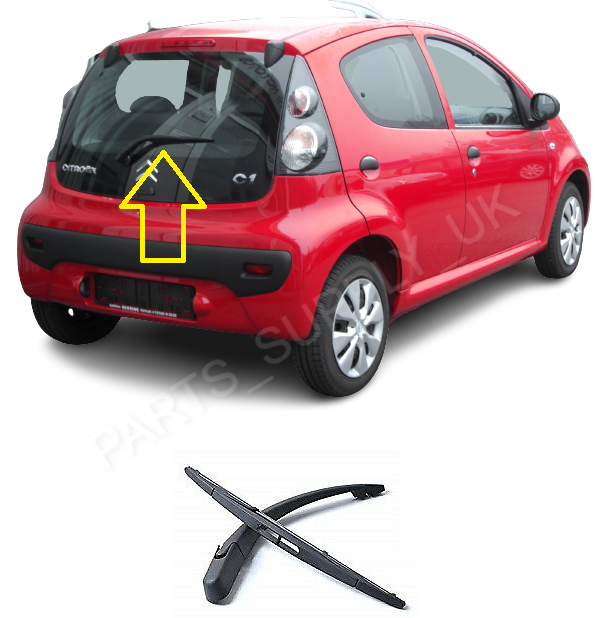 NEW FOR CITROEN C1 PEUGEOT 107 TOYOTA AYGO REAR WIPER ARM WITH 300 MM ...