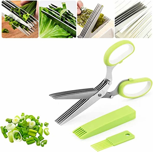 Kitchen Scissors, 5 Blade Kitchen Salad Scissors, Multi-Layers ...