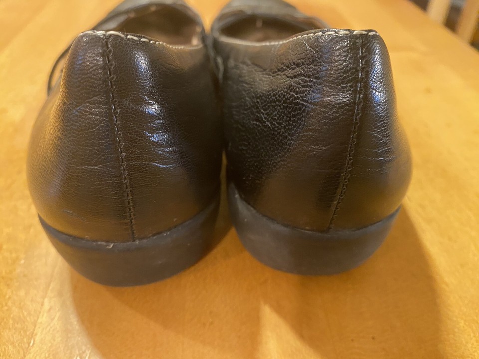 Natural Soul Naturalizer Black Nayana Leather 6.5 Wedge Slip On Comfort ...