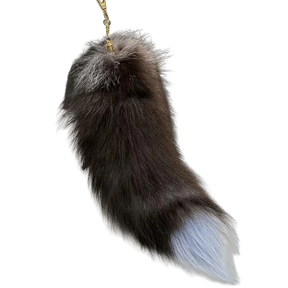 Huge Fluffy Faux Fur Fox Tail Keychain Therian Tail Fox Tail Keychain ...