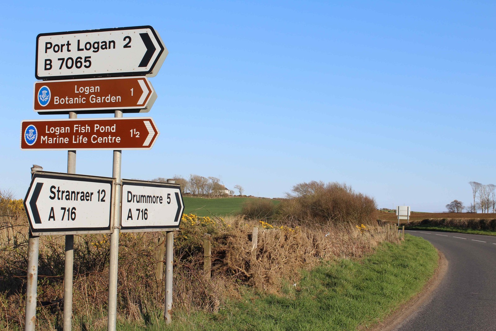 Photo A3 Road signs at Logan Toll Ardwell/NX1045 c2015 | eBay UK