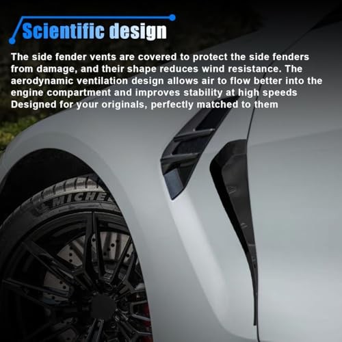 2PCS Car Fenders Side Vents Sticker, TPU Waterproof Car Spoiler Kit ...