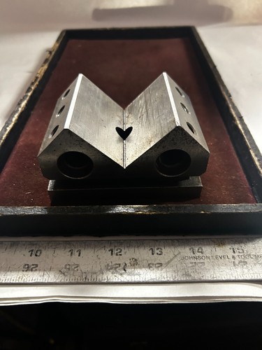 MACHINIST ShX LATHE MILL Large Unusual Tool Makers Ground V Block ...