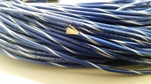 16 GAUGE WIRE BLUE W/WHITE STRIPE 1000 FT PRIMARY AWG STRANDED COPPER ...