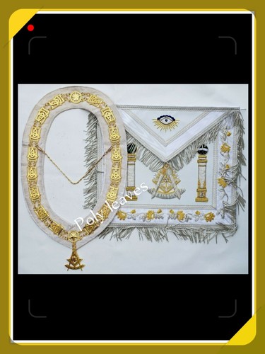 Masonic Chain Collar Apron Hand Bullion Embroidered Past Master Package ...