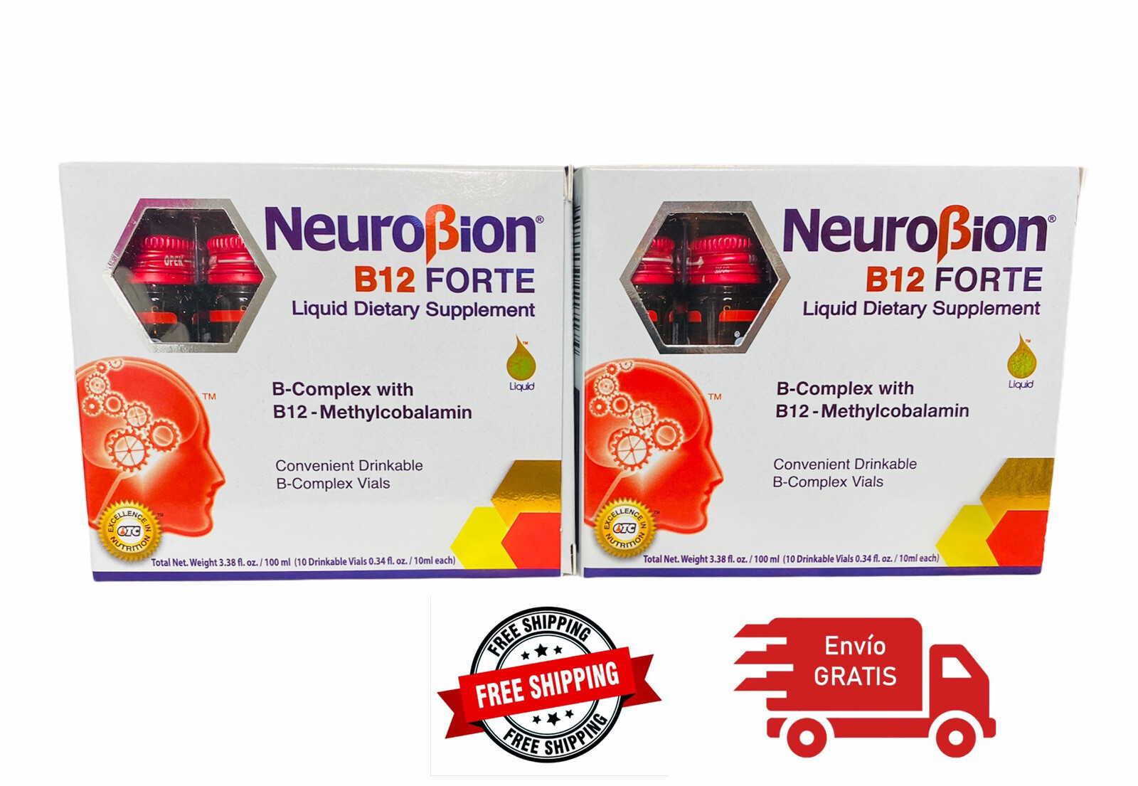 2 PACK NEUROBION B12 FORTE SUPPLEMENT 10 VIALES BEBIBLES ENVIO GRATIS ...