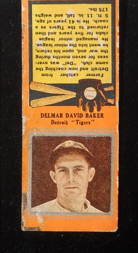 1934 BASEBALL Delmer David Del Baker Detroit Tigers Born 1892 Sherwood ...