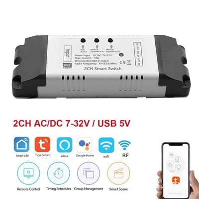 12V/24V WiFi Switch Relay Module Smart Remote Controller Timer for ...
