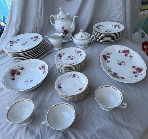 Royal Kent Collection Poland Bavaria Rose Formal Dining Set - 38 Pieces ...