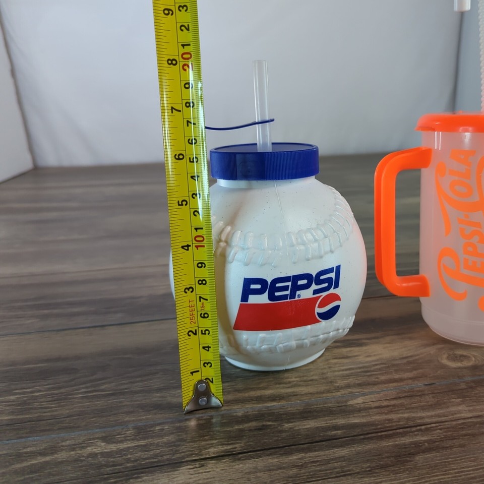 Vtg 90's Pepsi-Cola Sports Bottles Baseball Themed Original Straws ...