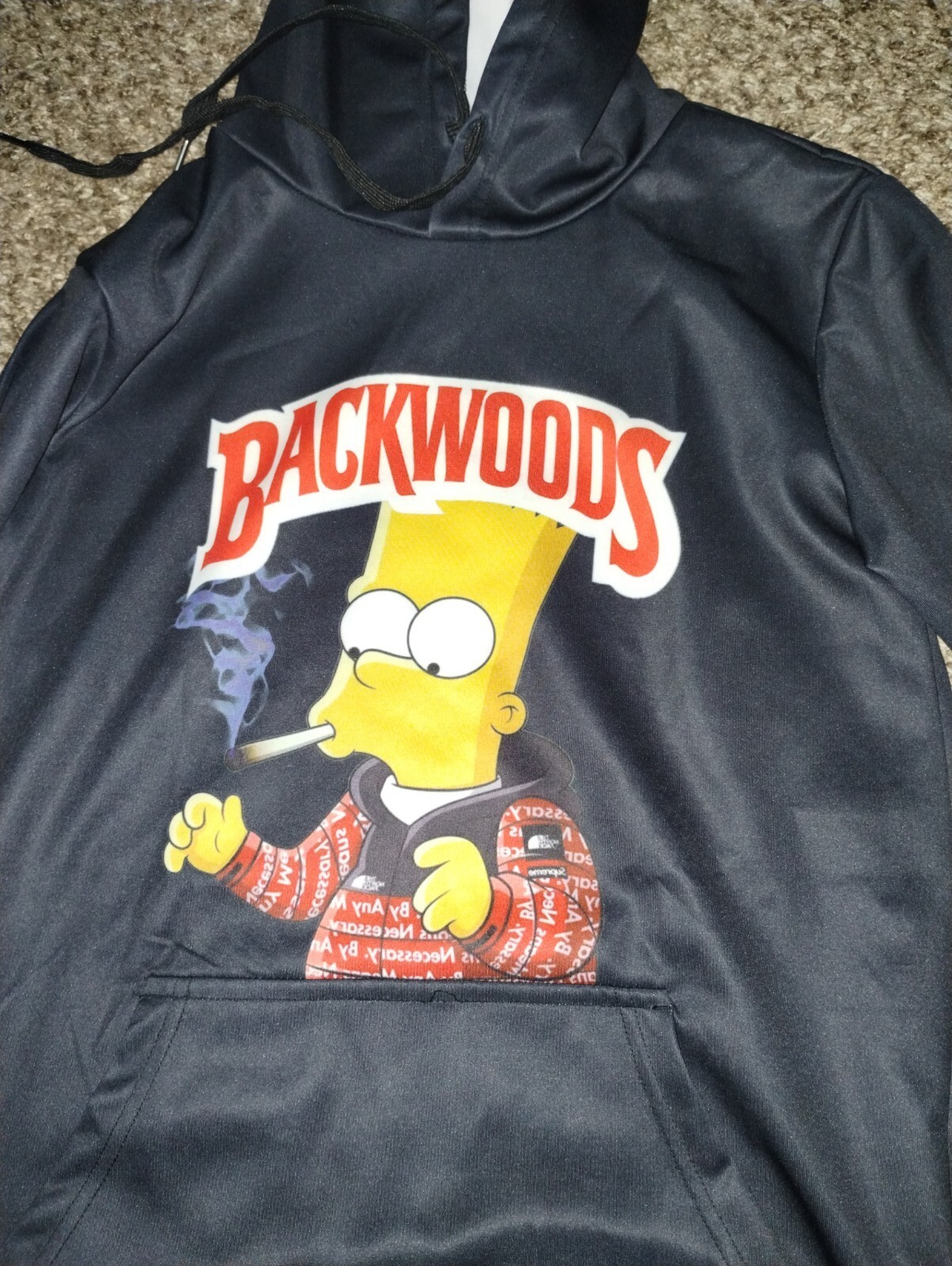 BART SIMPSON BACKWOODS BLACK HOODIE PULLOVER SWEATSHIRT Smoking ...