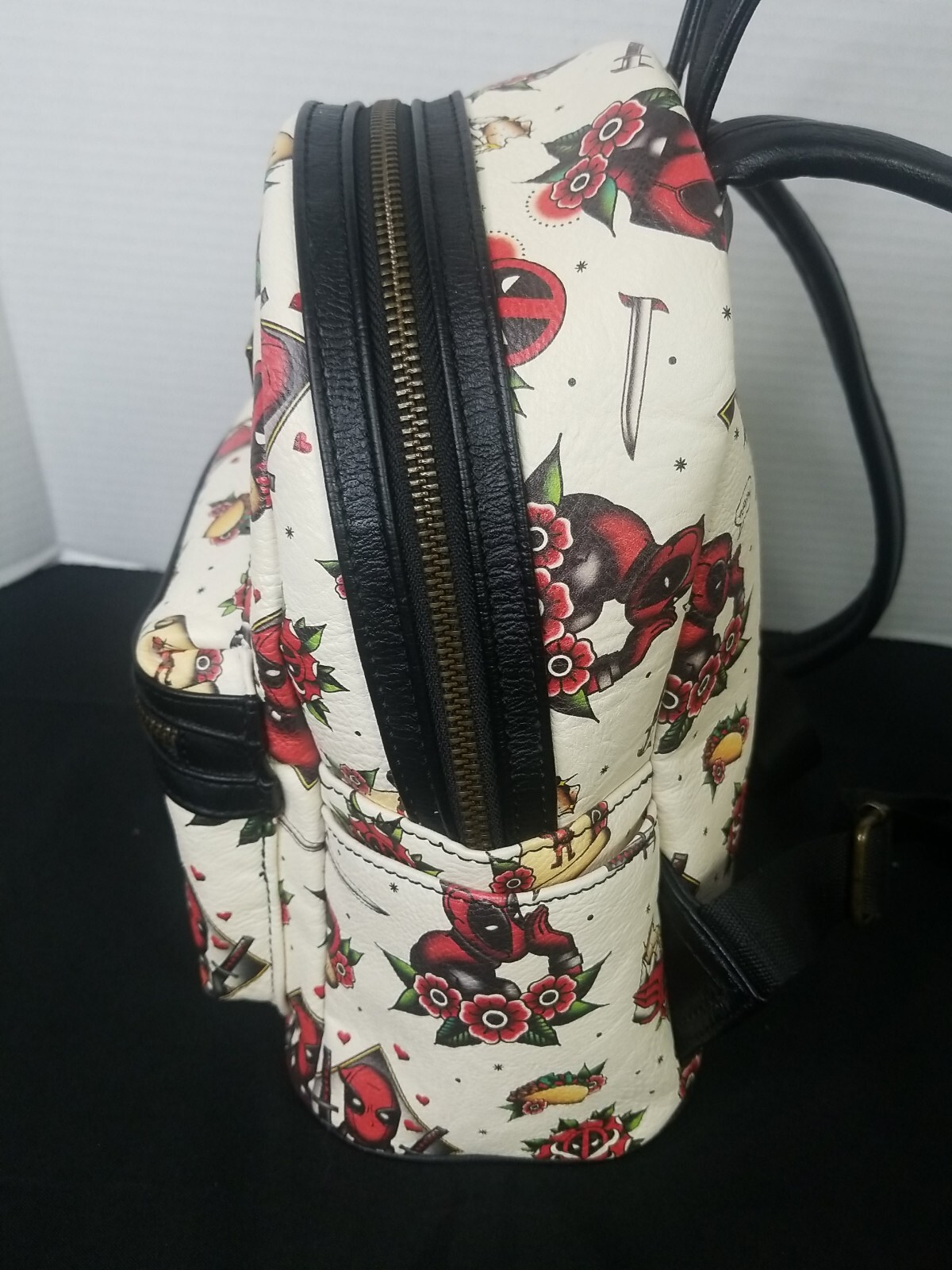 LOUNGEFLY MARVEL DEADPOOL TATTOO ALLOVER PRINT MINI B… - Gem