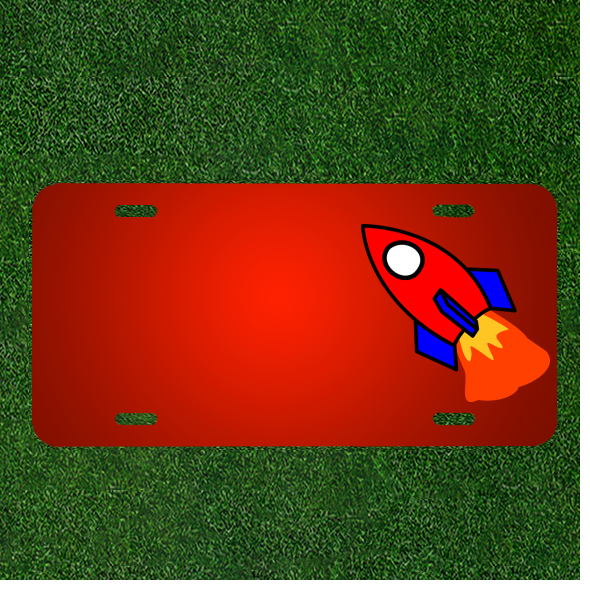 Custom Personalized License Plate With Add Names To Rocket Start Fire ...