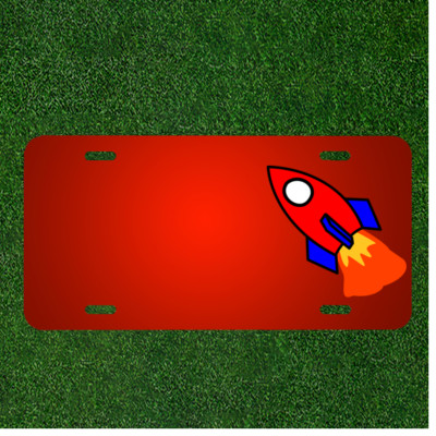 Custom Personalized License Plate With Add Names To Rocket Start Fire ...