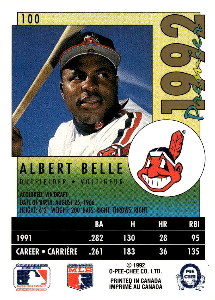1992 O-Pee-Chee Premier - #100 Albert Belle for sale online | eBay