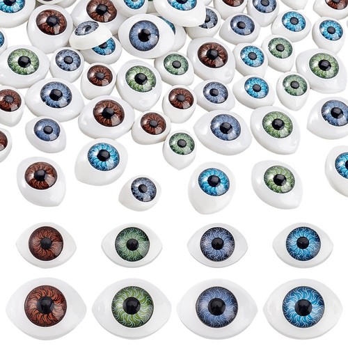 80 pcs Half Round Doll Eye, Plastic Doll Craft Eyes Scary Eyes ...