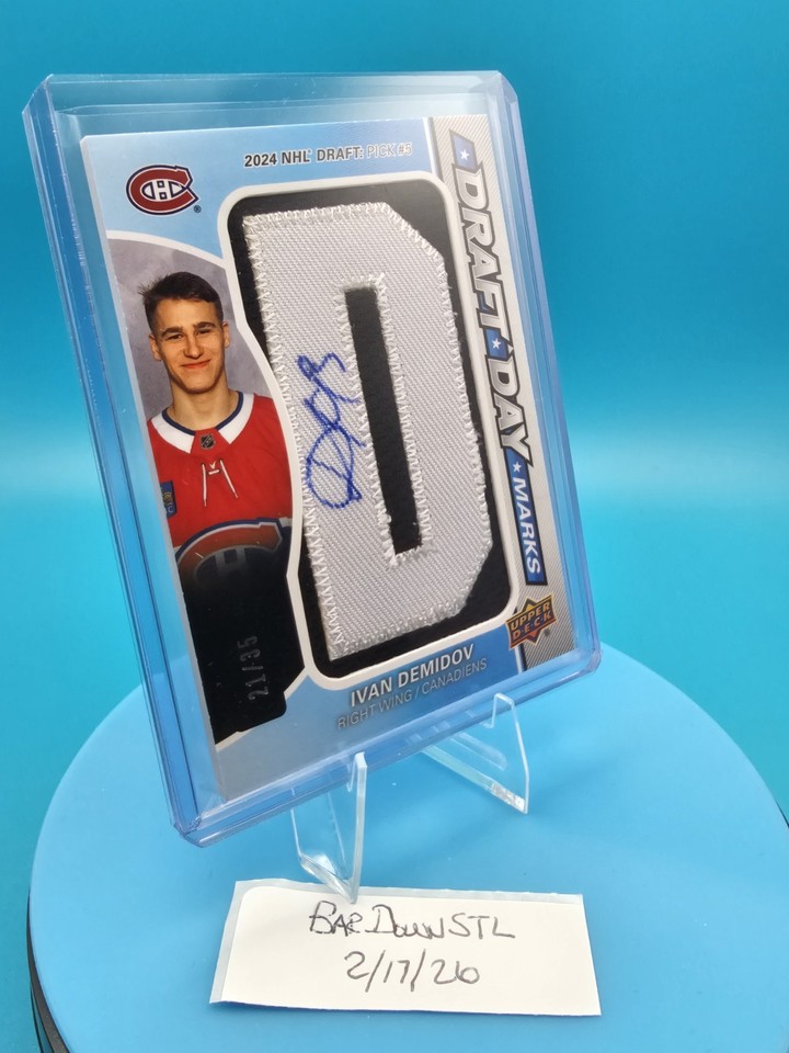 2025 SP Game Used Ivan Demidov Autograph Draft Day Marks "D" /35 | eBay