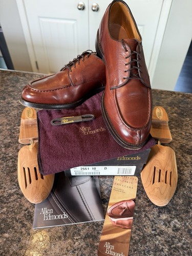Allen Edmonds Bradley 10 D Brown Split-Toe AE Shoe Bags & Trees, AE ...