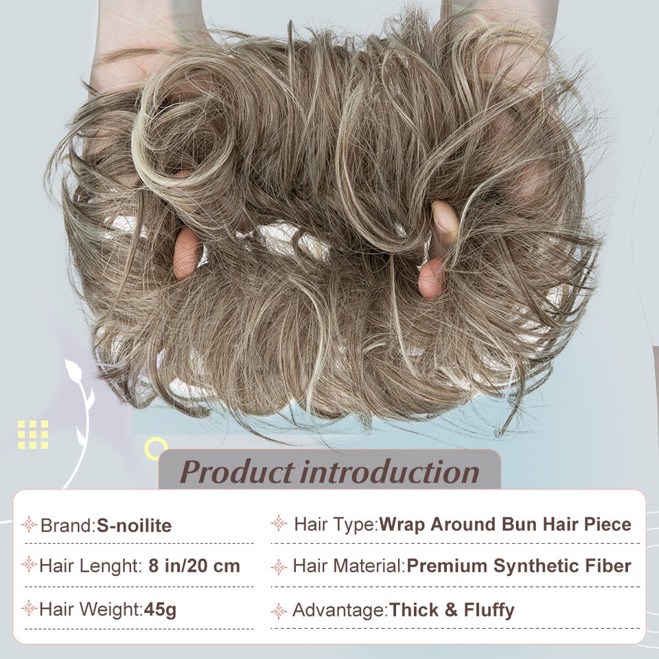 Large Messy Bun Scrunchie Hair Extensions Ponytail Blonde Hair piece As ...