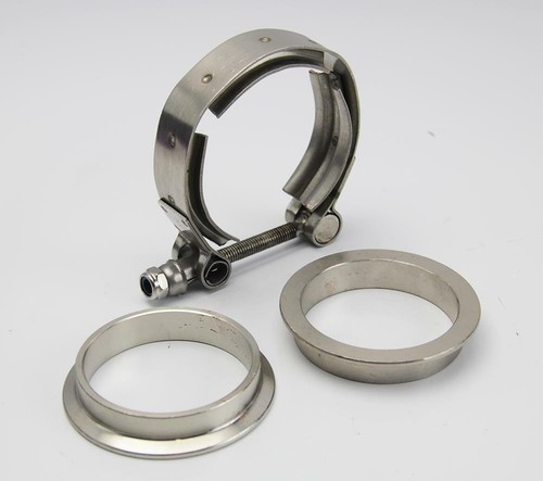 3' Inch Turbo Exhaust Down Pipe Stainless V-Band Clamp Kit +2X Mild ...