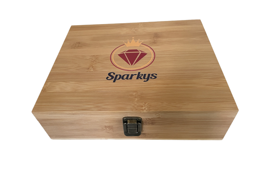 SPARKYS Extra Large Wooden Rolling Stash Box - 25cm x 21cm x 7cm Gift ...