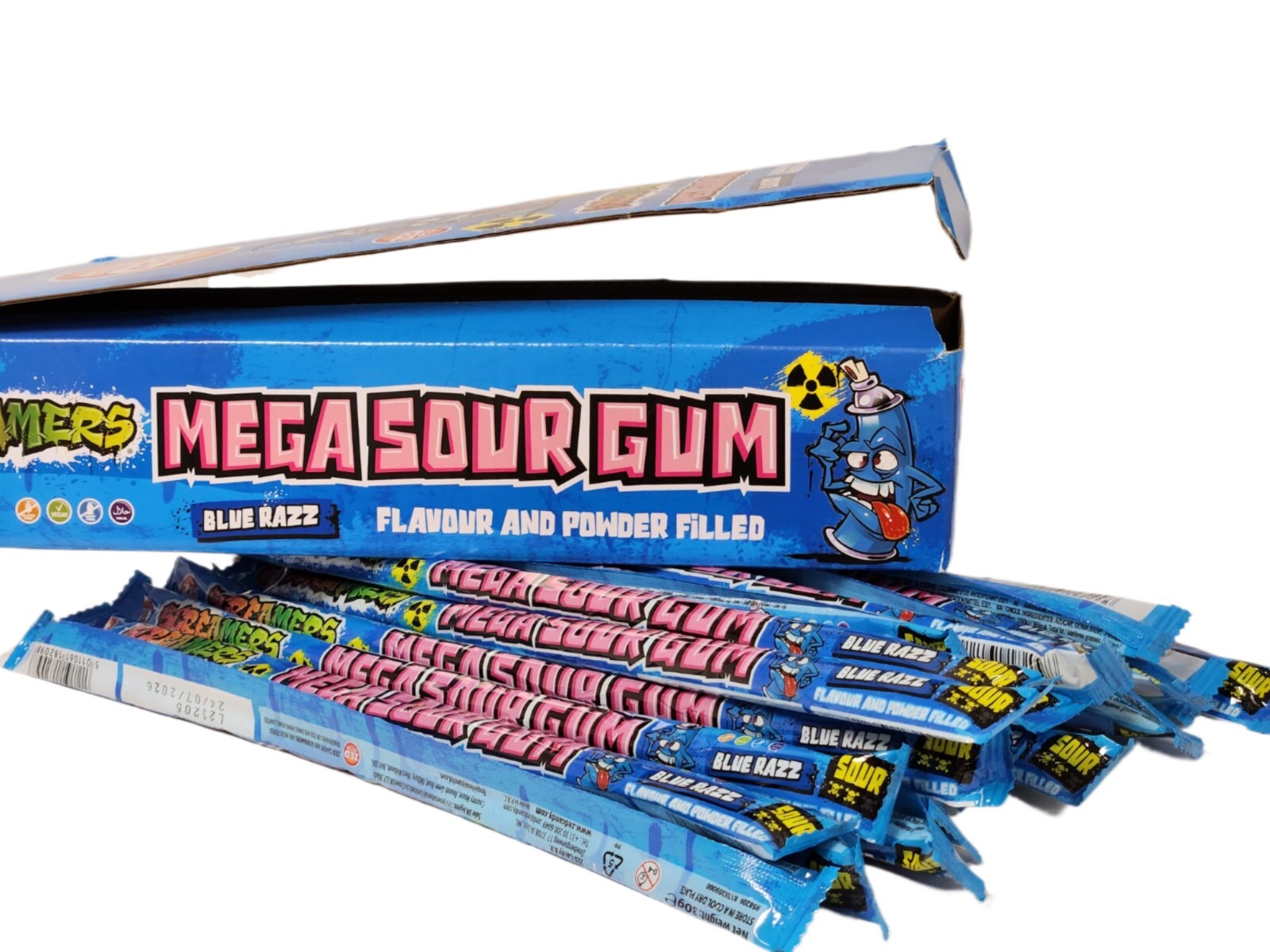 Zed Candy Screamers: Mega Sour Gum in Blue Razz and Cherry Flavours ...