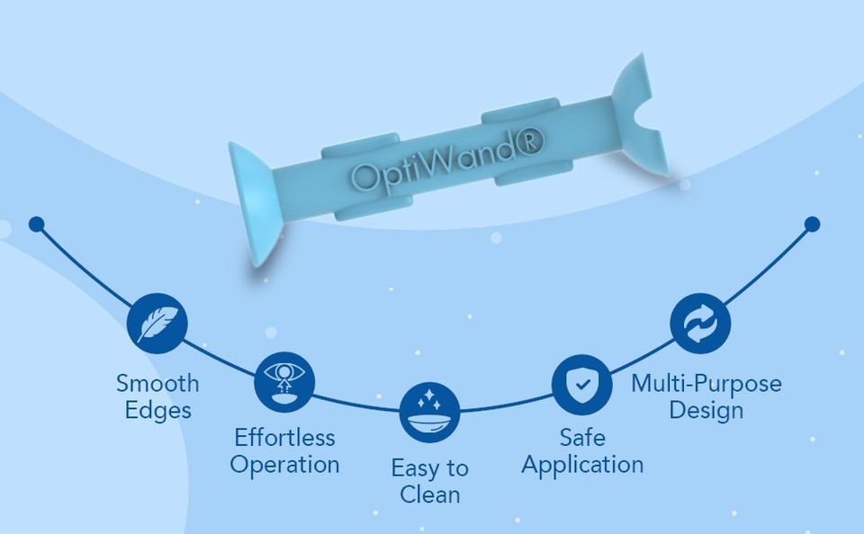 OptiWand 3 Pack Soft Contact Lens Insertion Removal Tool. Eye Lens ...