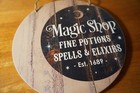 Vintage Style Magic Shop Sign Primitive Wood Retro Moon Halloween Home ...