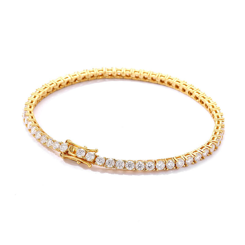 3mm Moissanite Tennis Chain Bracelet for Women 925 Sterling Silver Pass ...