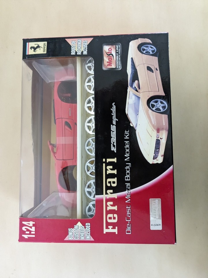 Maisto 1:24 Ferrari Die-Cast Metal Body Model Kit F355 spider Red Open ...