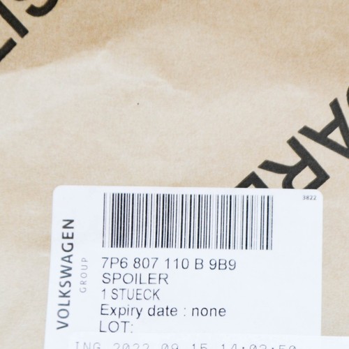 Genuine Volkswagen Touareg Front Bumper Center Lower Spoiler Black ...