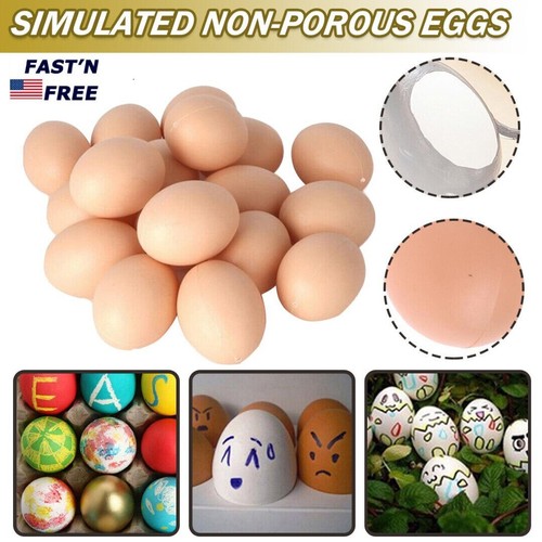 30Pcs Plastic Fake Chicken Eggs Poultry Layer Coop Hatching Simulation ...