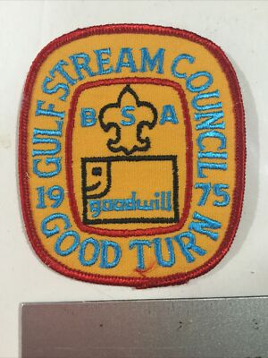 1975 Gulf Stream CoUncil Goodwill Good Turn Boy Scout Patch BSA Cloth ...