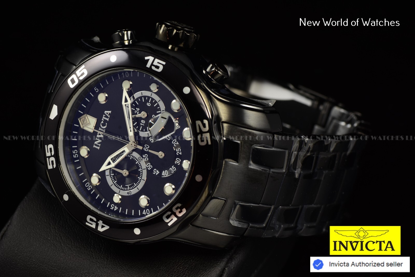Invicta Men's 48mm Pro Diver SCUBA Chronograph COMBAT Triple Black SS ...
