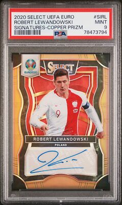 2020 Panini Select UEFA Select Signatures Robert Lewandowski Copper ...