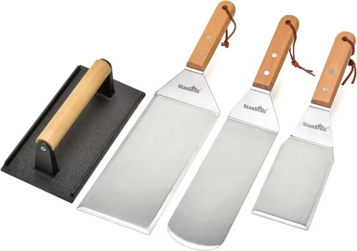 Stanbroil Large Metal Griddle Spatula Set with Long Flat Spatulas and ...