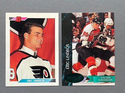 2 ERIC LINDROS Rookie Cards 1992-93 Bowman #442 1993 Parkhurst EMERALD ...