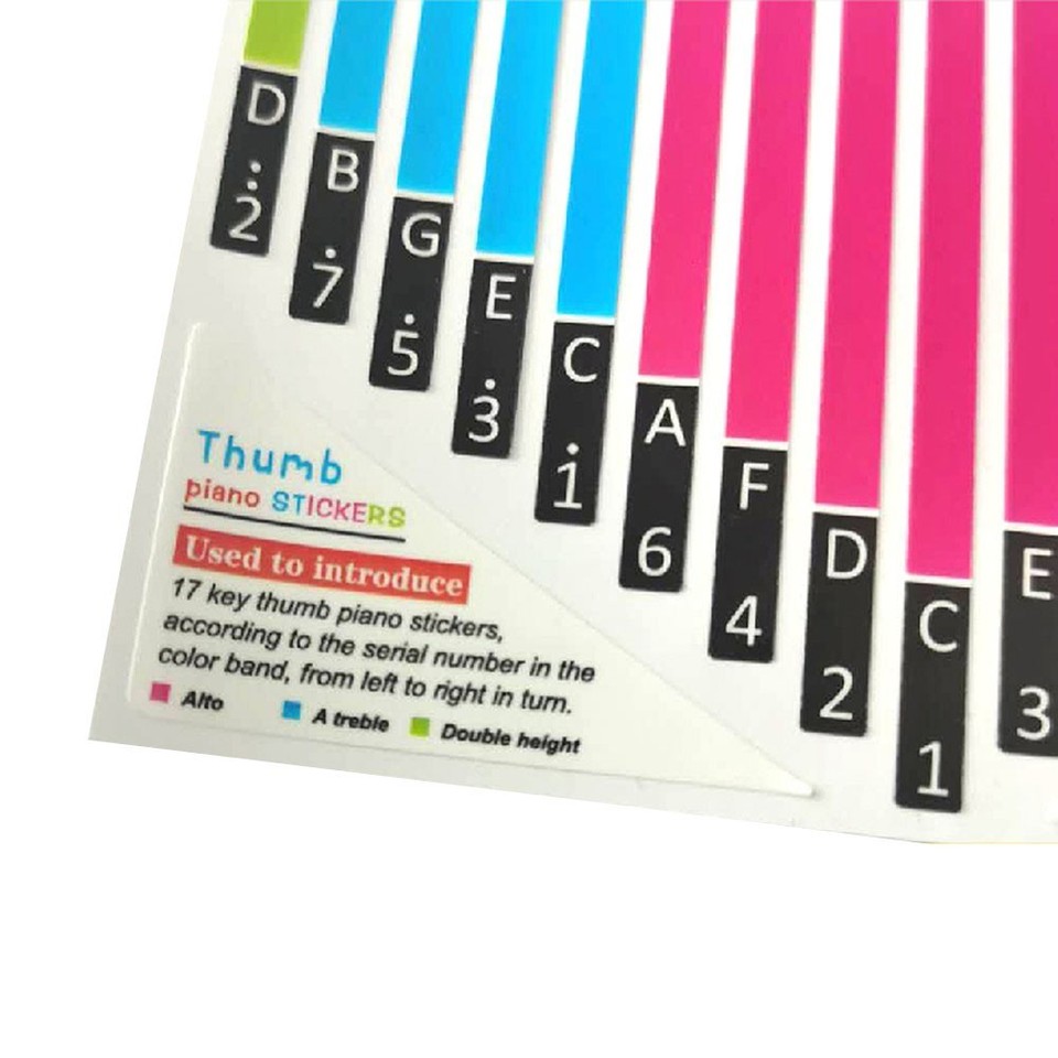 Kalimba Sticker Note Stickers Thumb Piano 17 Keys Colorful Kalimba ...