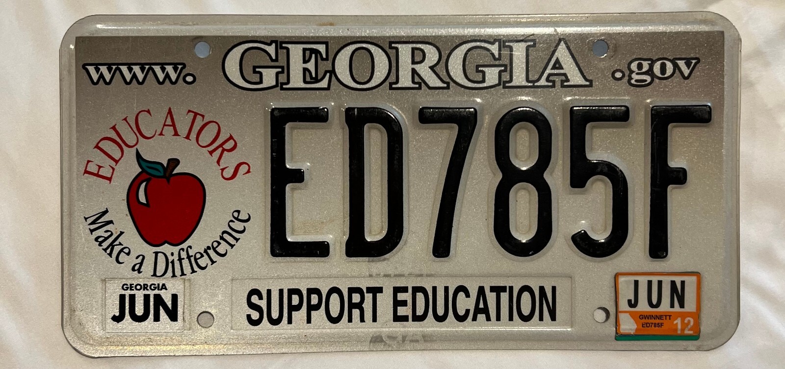 LICENSE PLATE GEORGIA SUPPORT EDUCATION ED 785F | eBay