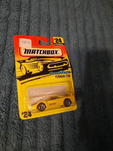 Matchbox FERRARI F40 Yellow W/ BLK SEATS #24 1995 | eBay